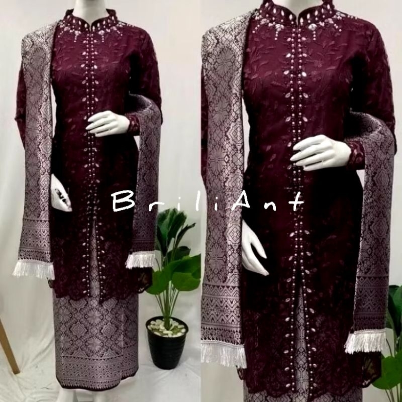 Jual BRILIANT l SET KEBAYA MAHIRA Kebaya Brokat Jumbo LD 120 moderen ...