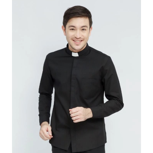 Jual Pendeta - Kemeja Collar Hitam polos - Central Jonathan | Shopee ...