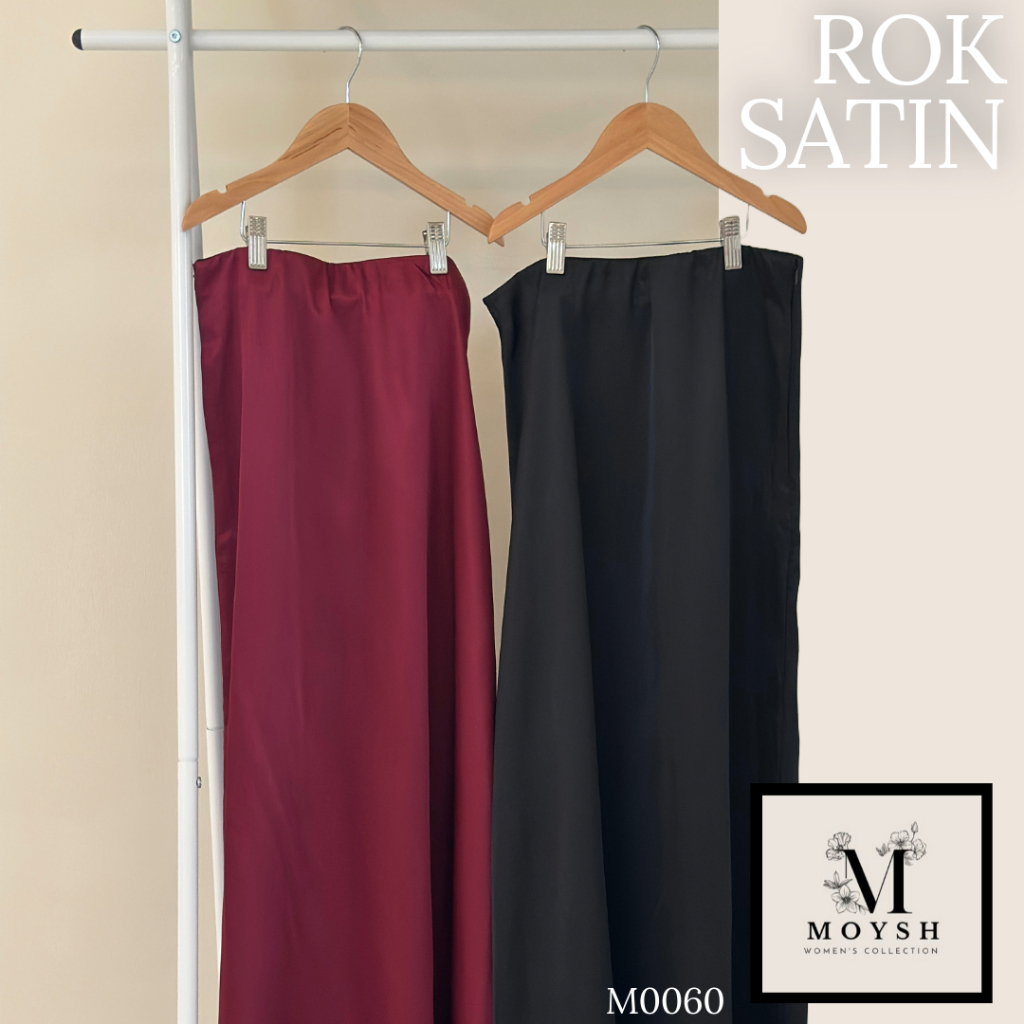 Jual MOYSH Rok Slip Satin Lulus A Silk Skirt Baju Perempuan Lembut maxi soft High Quality Modis ...