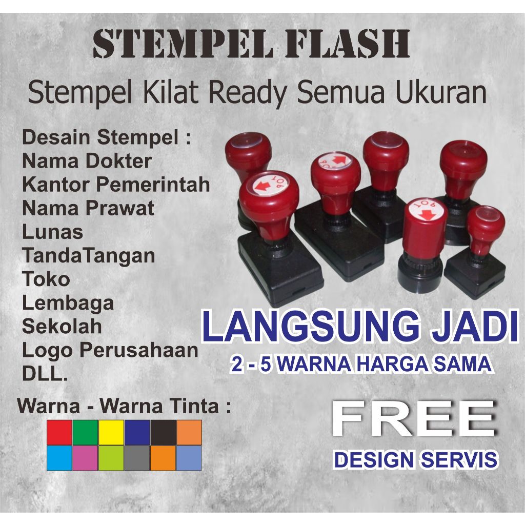 Jual Stempel Flash Otomatis FREE DESAIN (Sudah Terisi Tinta) Stempel PPAT | Stempel KPPS ...