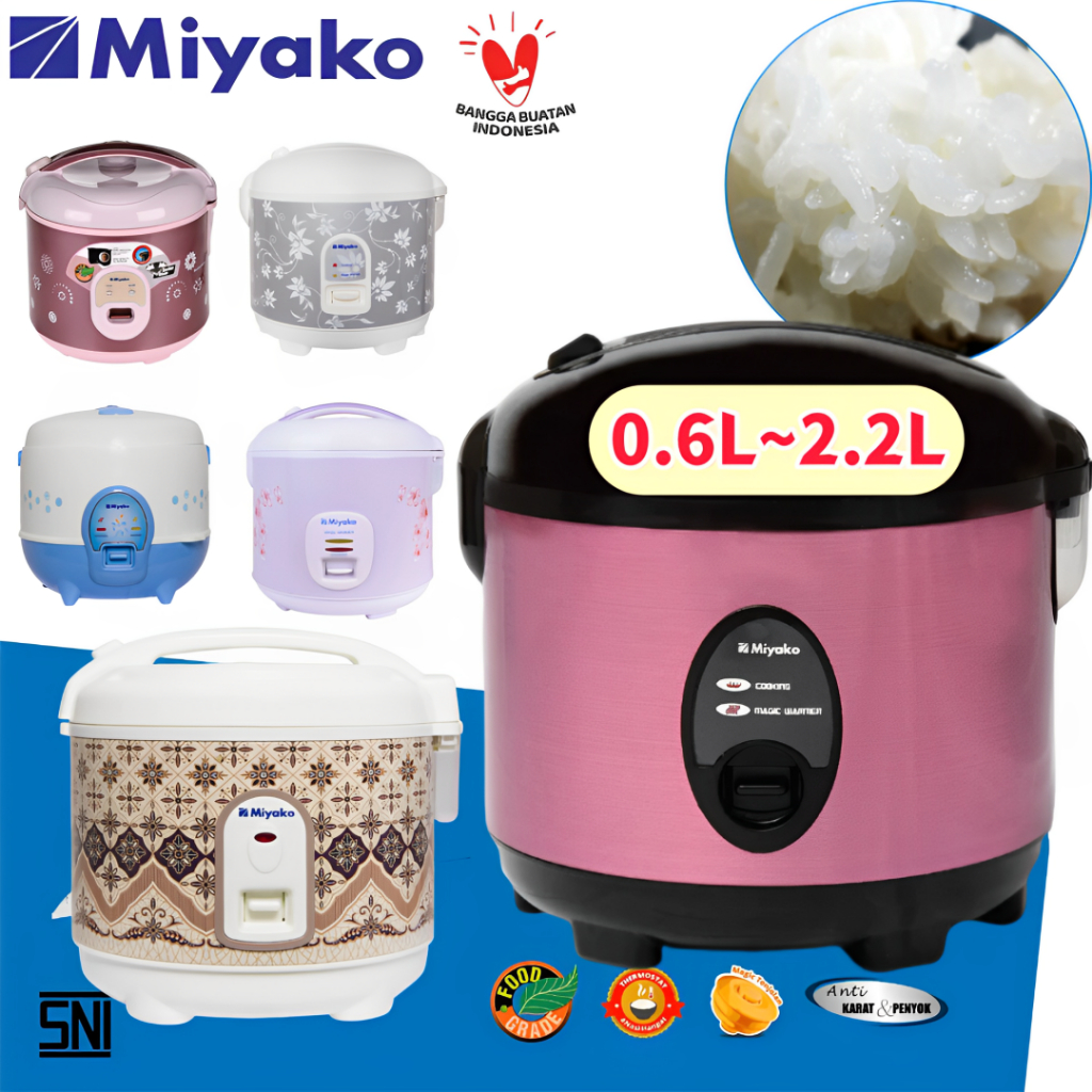 Jual MIYAKO Rice Cooker,0.6L/1.2L/1.8L,ORIGINAL,magic com mini,Anti ...