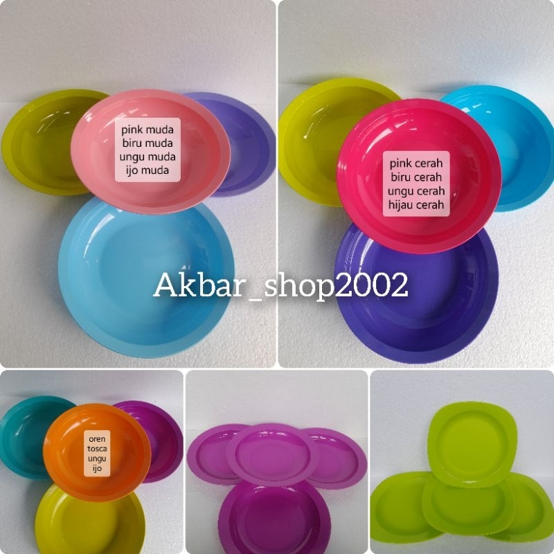 Jual piring makan tupperware plate 4pcs pilih wrn | Shopee Indonesia