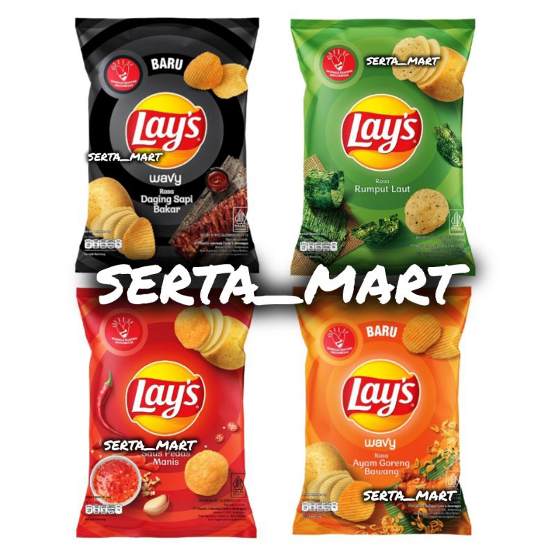 Jual Lays Keripik Kentang 64gr - Lay's Wavy Kripik Kentang 31 gr Rumput Laut / Ayam Bawang ...