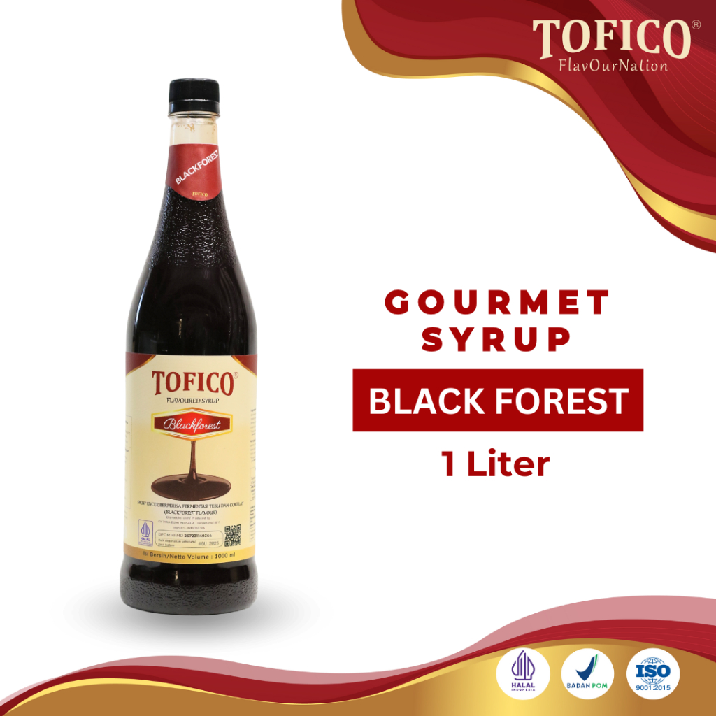 Jual Syrup Blackforest Tofico / Sirup Rasa Blackforest Premium 1 Liter ...