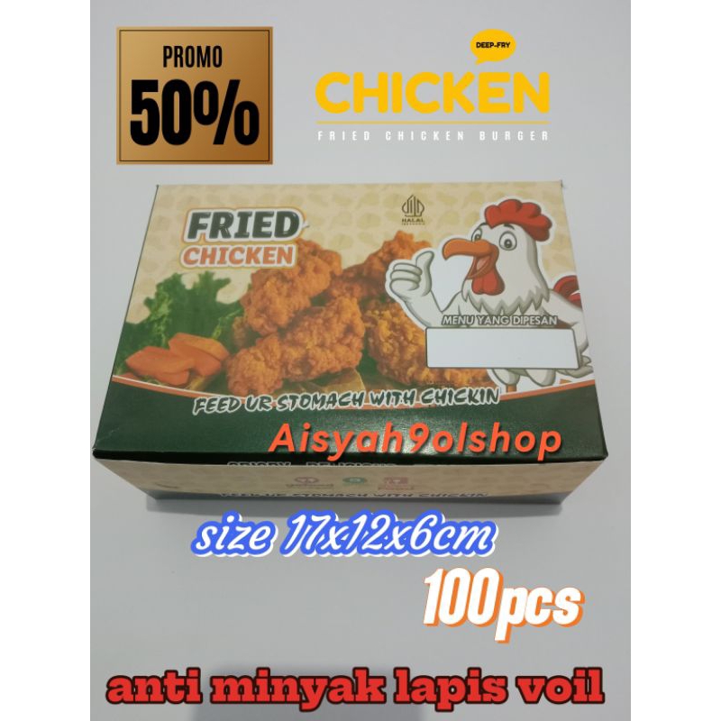 Jual dus fread chicken ukuran besar(100pcs) | Shopee Indonesia