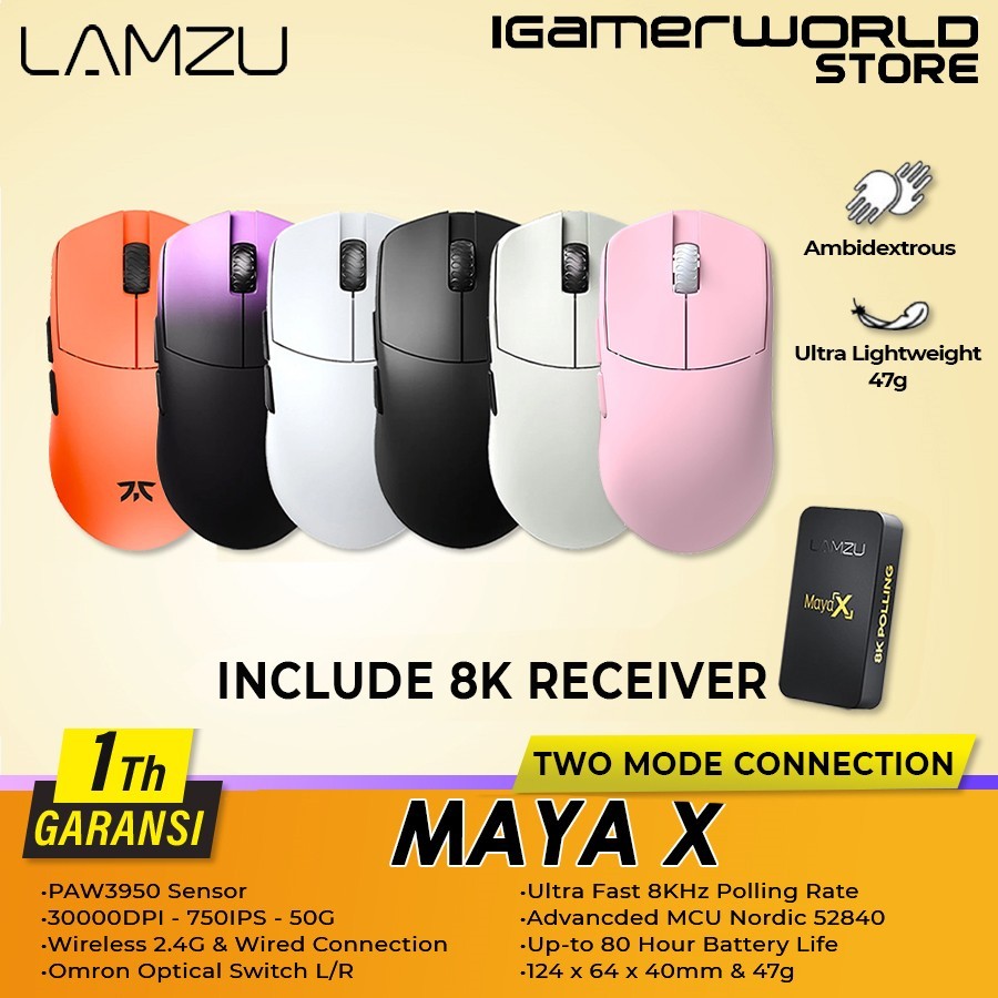 Jual Lamzu MAYA X Wireless 8K Ultralight Dual Connection Gaming Mouse | Shopee Indonesia