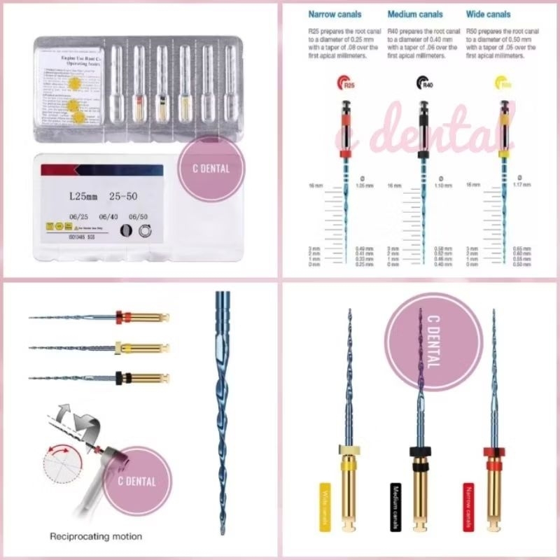 Jual [3 Pcs] Dental Endo Reciprocating One File Prep Blue NiTi Rotary ...