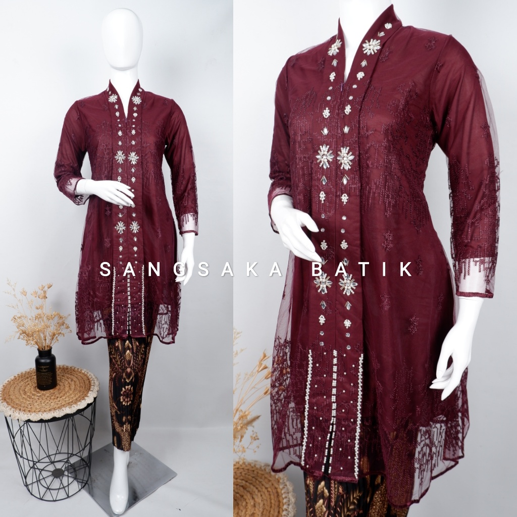 Jual Sangsaka Batik - Kebaya Kartini Payet Model Tunik Modern Untuk ...