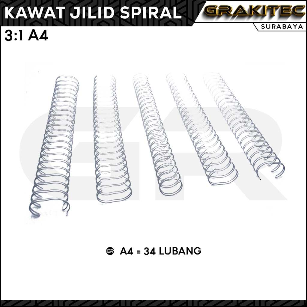 Jual Ring Kawat Spiral Jilid Spiral A4 3:1 | 34 lubang SBY | Shopee ...