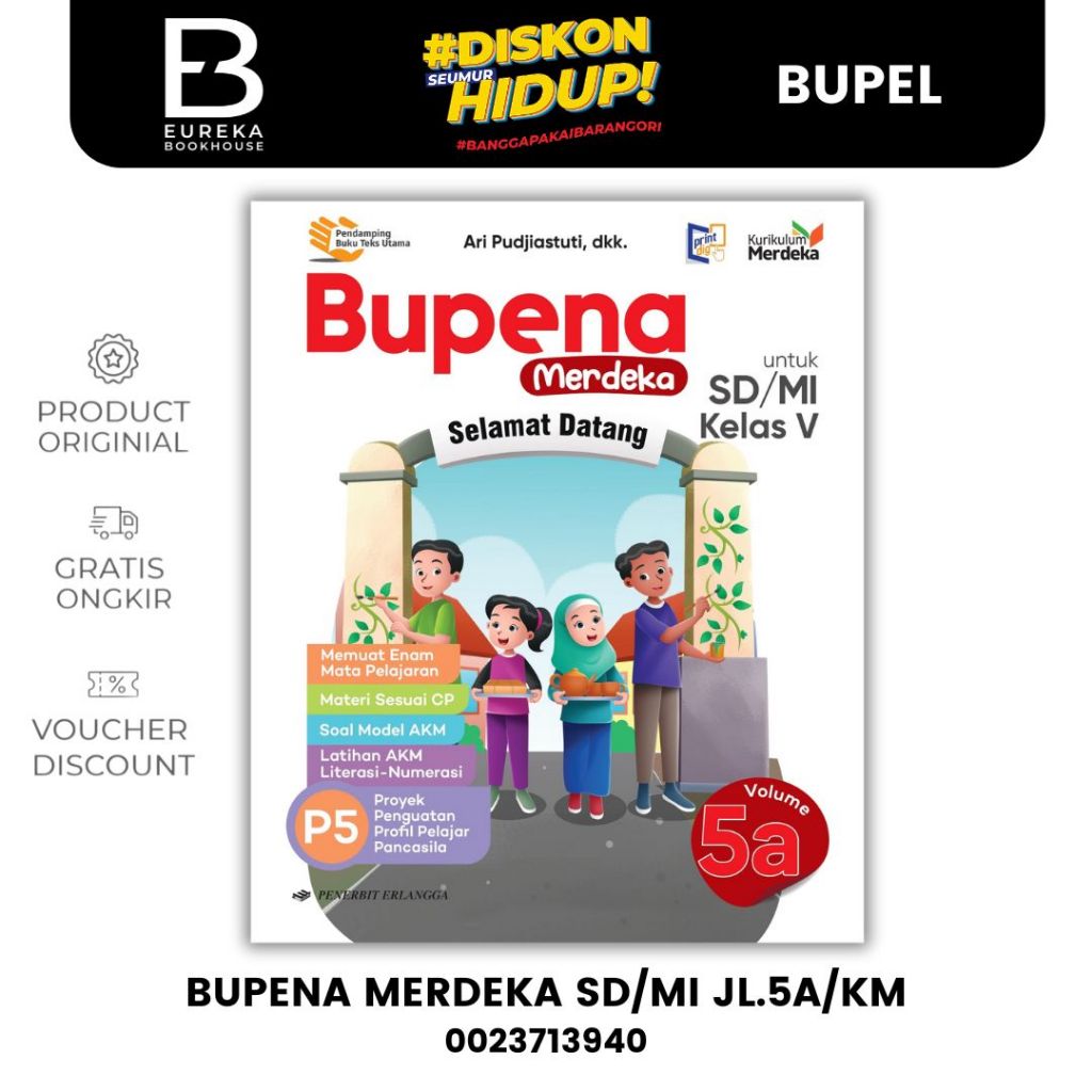 Jual Erlangga - Bupena Merdeka SD/MI JL.5A/KM (Kurikulum Merdeka ...