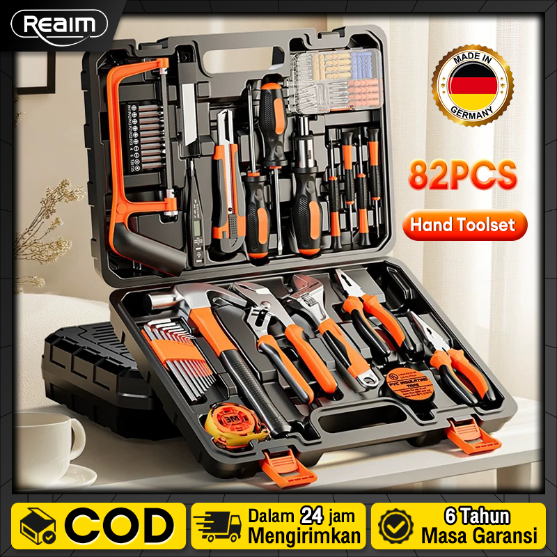 Jual REAIM Hand Toolset 100/108/112PCS Tool Kit Alat Rumah Tangga Tool Kit Set Toolkit Toolbox ...