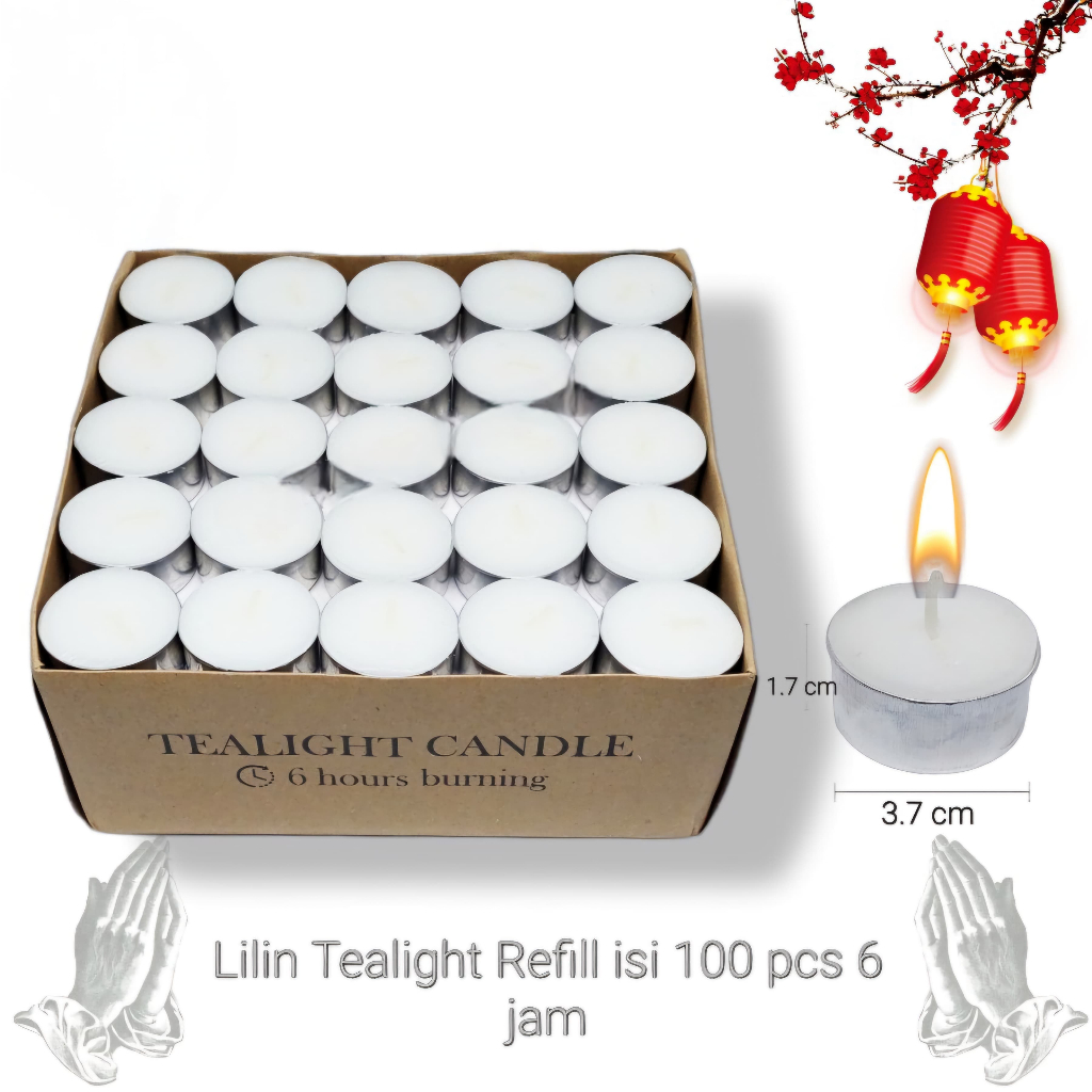 Jual Lilin Tealight Refill Tablet Kaleng Isi 100 pcs 6 Jam | Shopee ...