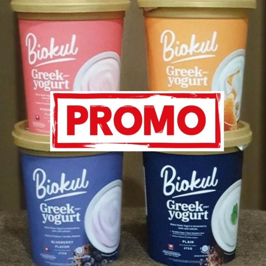 Jual Yogurt Greek BIOKUL 473gr Plain / Strawberry / Blueberry / Honey ...