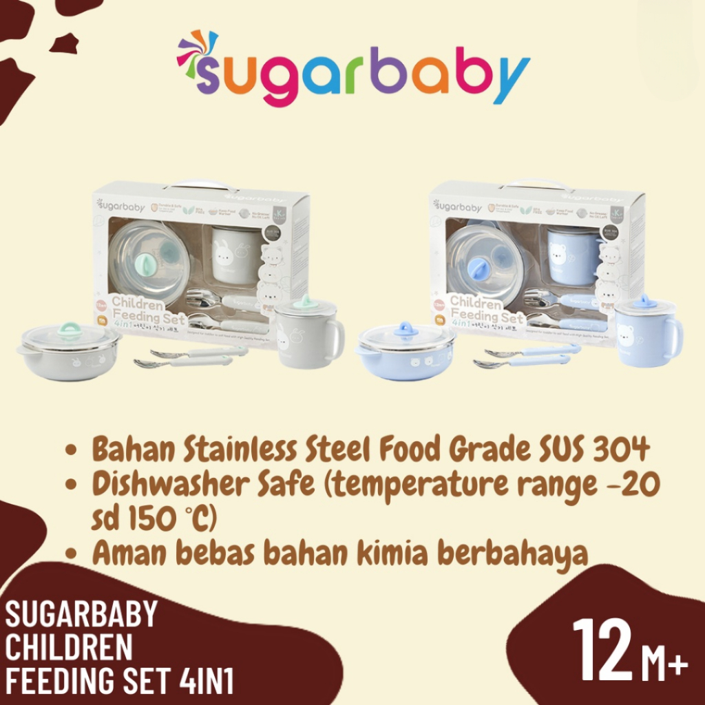 Jual Sugar Baby Stainless Steel Children Feeding Set 4in1 / Set Alat ...