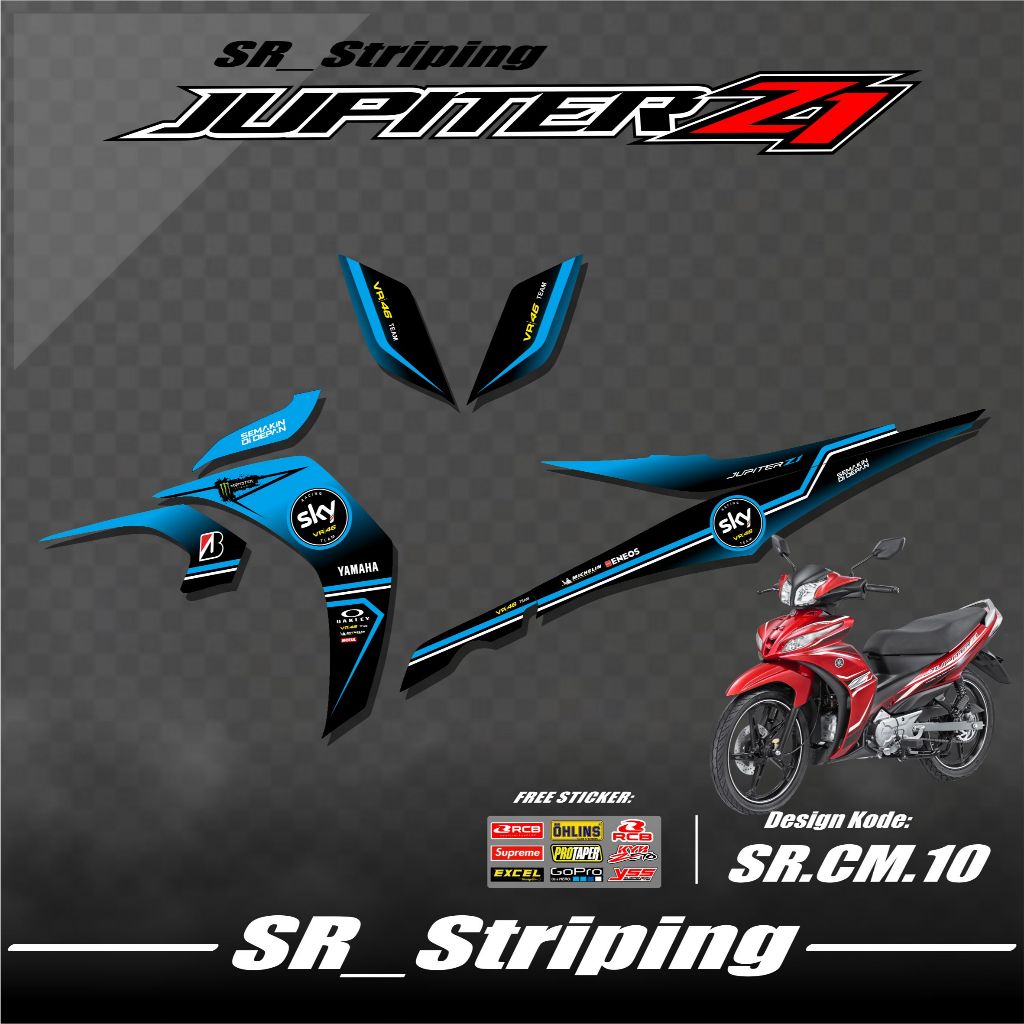 Jual STIKER STRIPING JUPITER Z1 SEMI DECAL GRAFIS RACING STRIPING ...