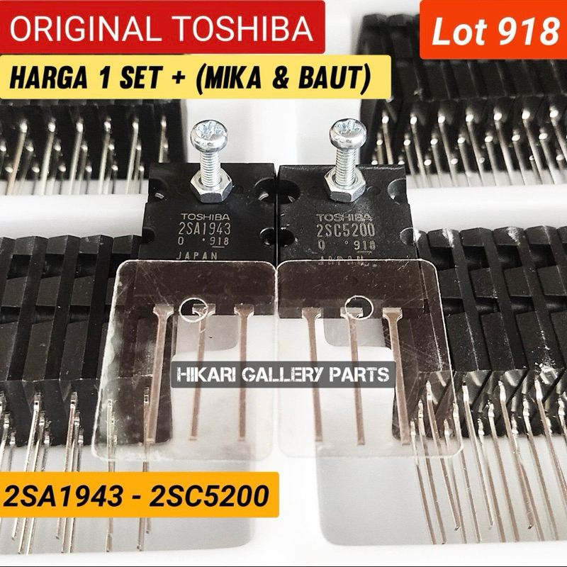 Jual 1 Set Termasuk Baut mur + Mika Transistor ORIGINAL TOSHIBA 2SA1943/2SC5200 seri 918 dapat ...