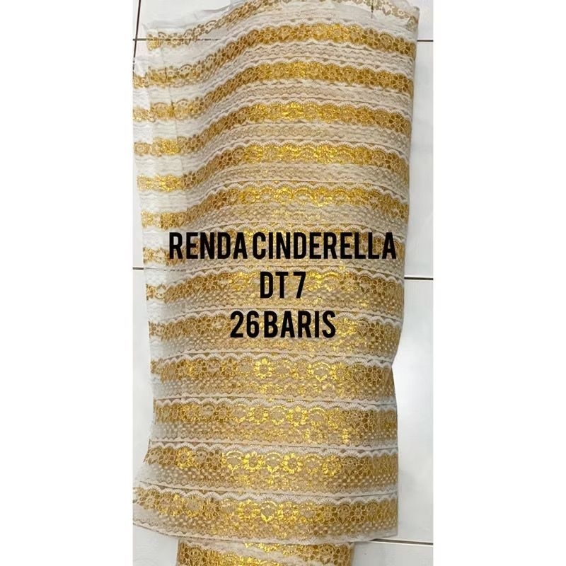 Jual Renda Cinderella DT7 Emas 26 baris (1 rol = 50 yards) | Shopee ...