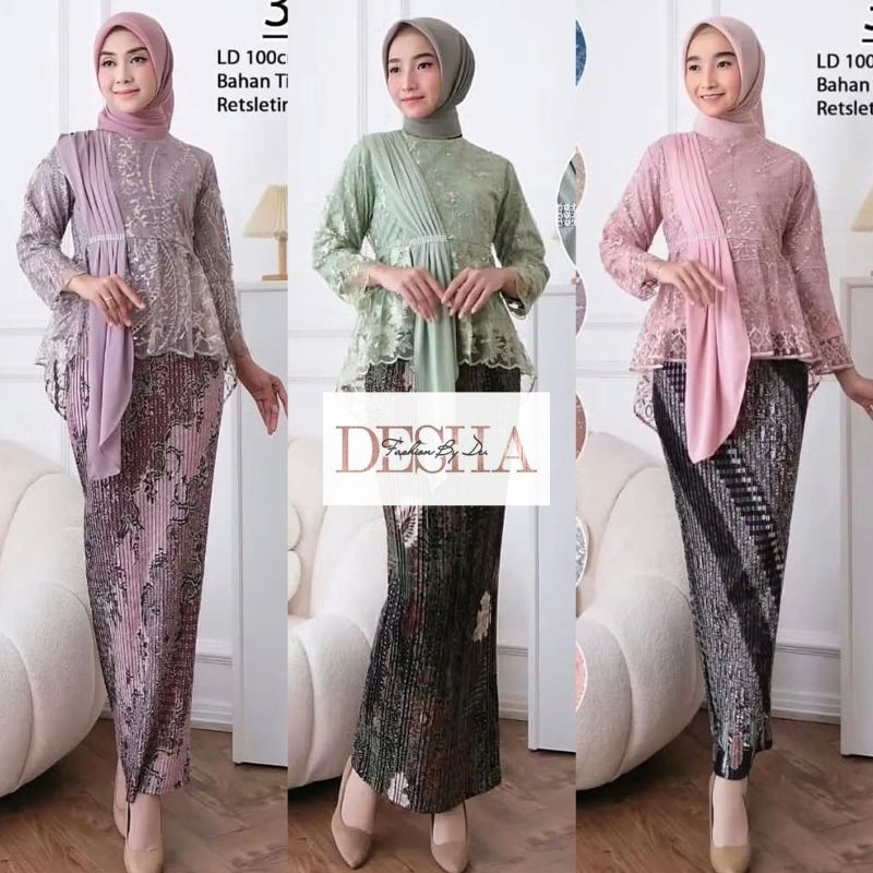 Jual (BAYAR DITUJUAN) ONE SET / ATASAN KEBAYA BLOUSE SELENDANG AURORA REALPICT > SET KEBAYA ...