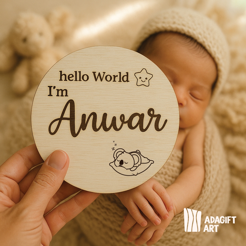 Jual CUSTOM Papan Nama Bayi New Born Anwar | Biodata Bayi | | Props ...