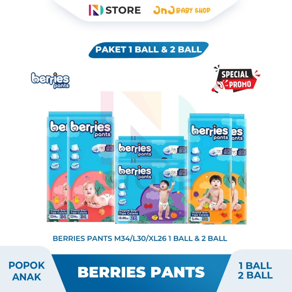 Jual (PROMO SPESIAL) Berries Pants M34/L30/XL26 Tipe Celana 1 Ball & 2Ball | Shopee Indonesia