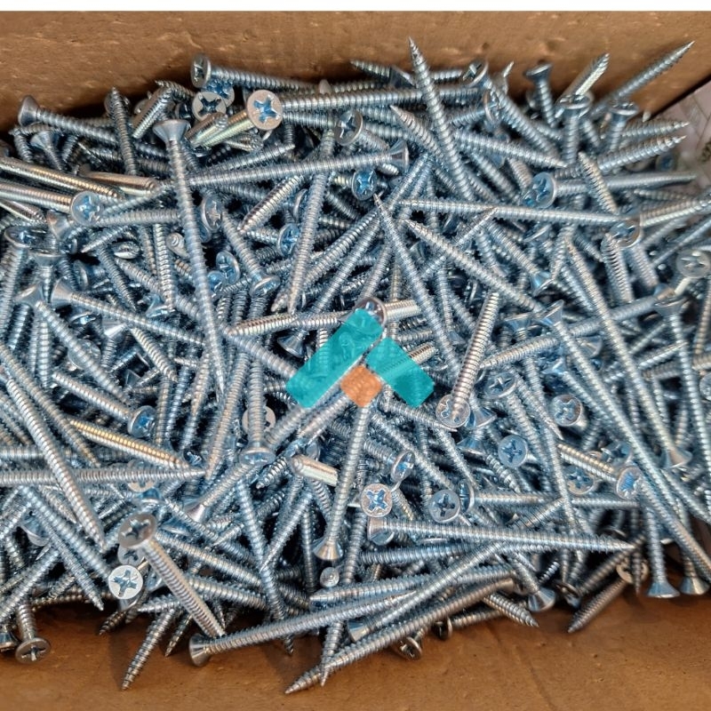 Jual (100pcs) sekrup kayu tapping skrup FAB 6x5/8 6x1/2 6x1 6x1.5 6x2 ...