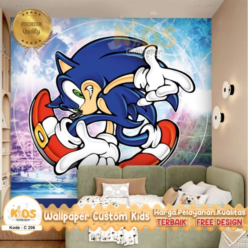 Jual Wallpaper Dinding Custom 3D Tema Sonic | Animasi Hewan | Wallpaper ...