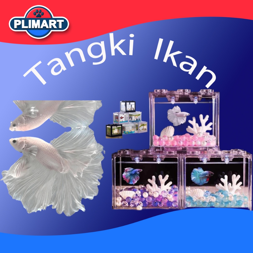 Jual Akuarium Mini Tangki Ikan Kecil Betta LED Aquarium Mini Lego Ikan ...