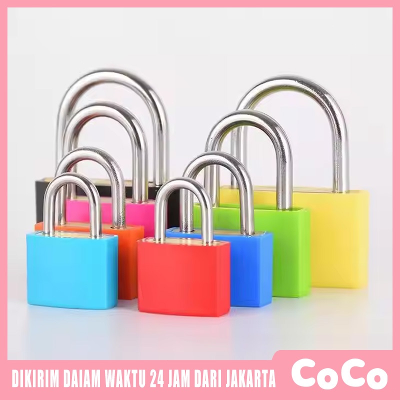 Jual Gembok Bagasi Mini Warna-Warni/Gembok 2 Kunci Lucu Korea-23mm ...