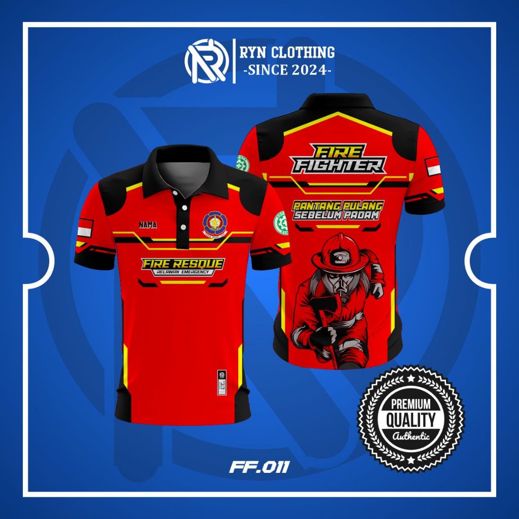 Jual JERSEY DAMKAR PEMADAM KEBAKARAN FIRE FIGHTER FULL PRINTING FREE ...