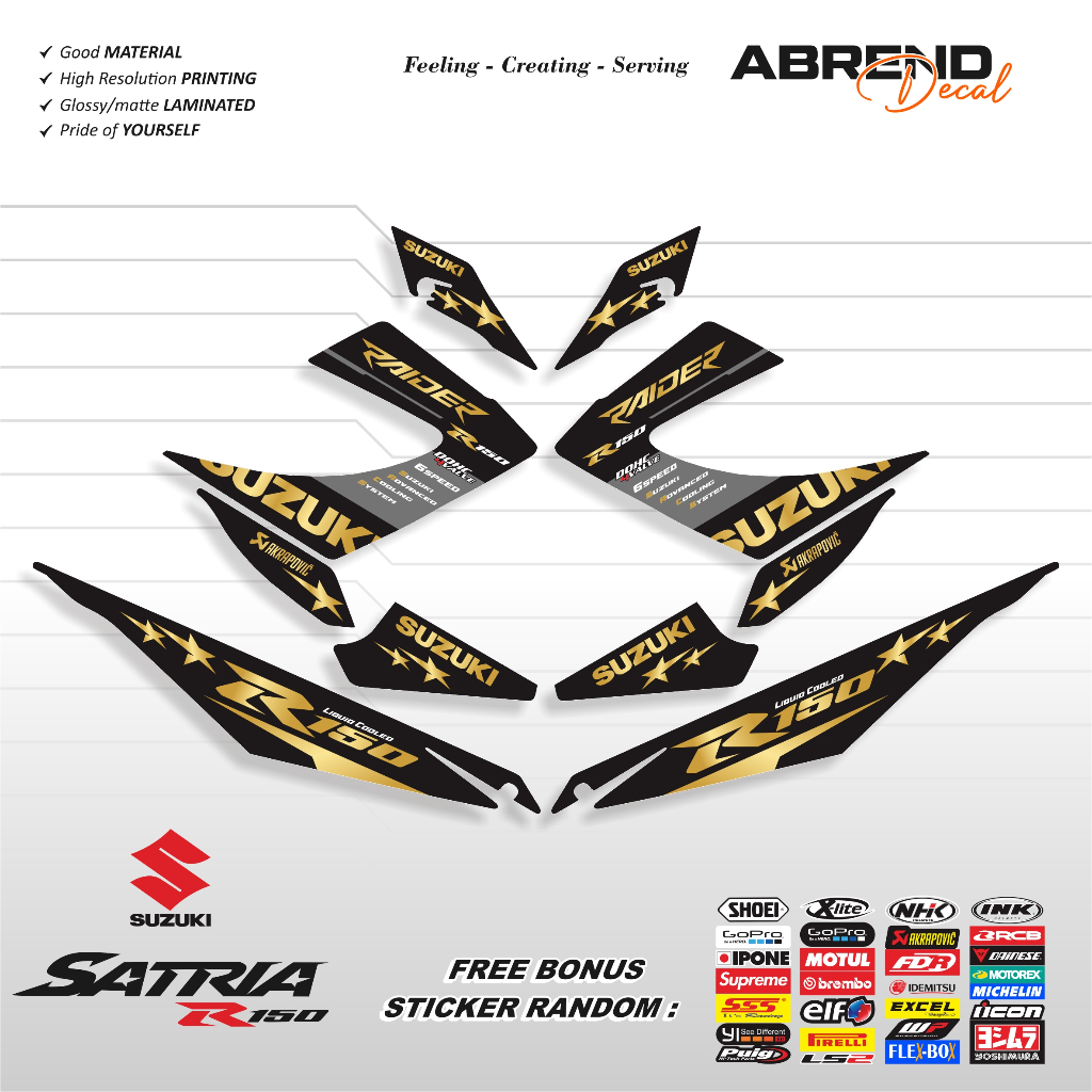 Jual AXEDECAL Striping Satria Fu Facelift / Stiker List Suzuki Raider ...