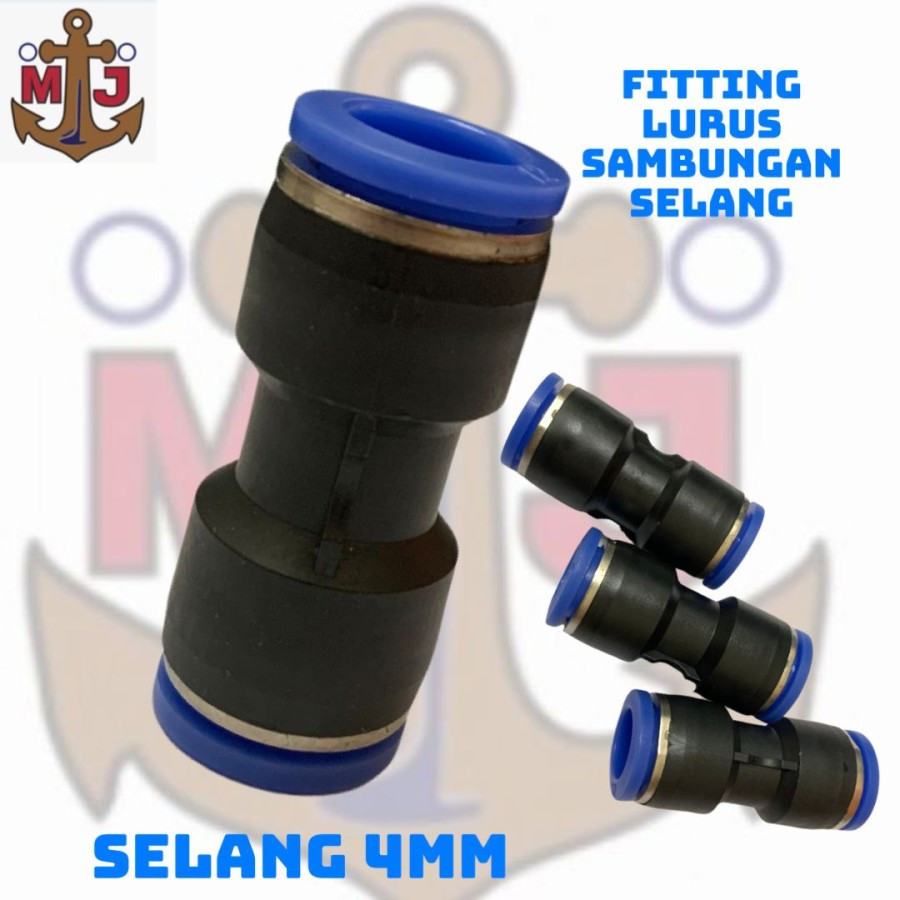 Jual PU-4 fitting pneumatic/ nepel selang 4mm x 4mm | Shopee Indonesia
