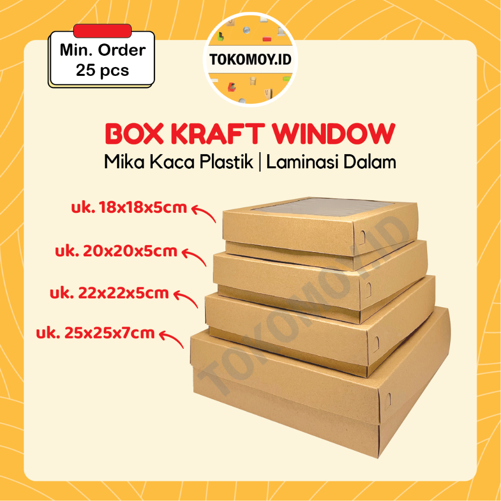 Jual Box Kraft Window uk. 18x18 , 20x20 , 22x22 , 25x25 Laminasi Dalam ...