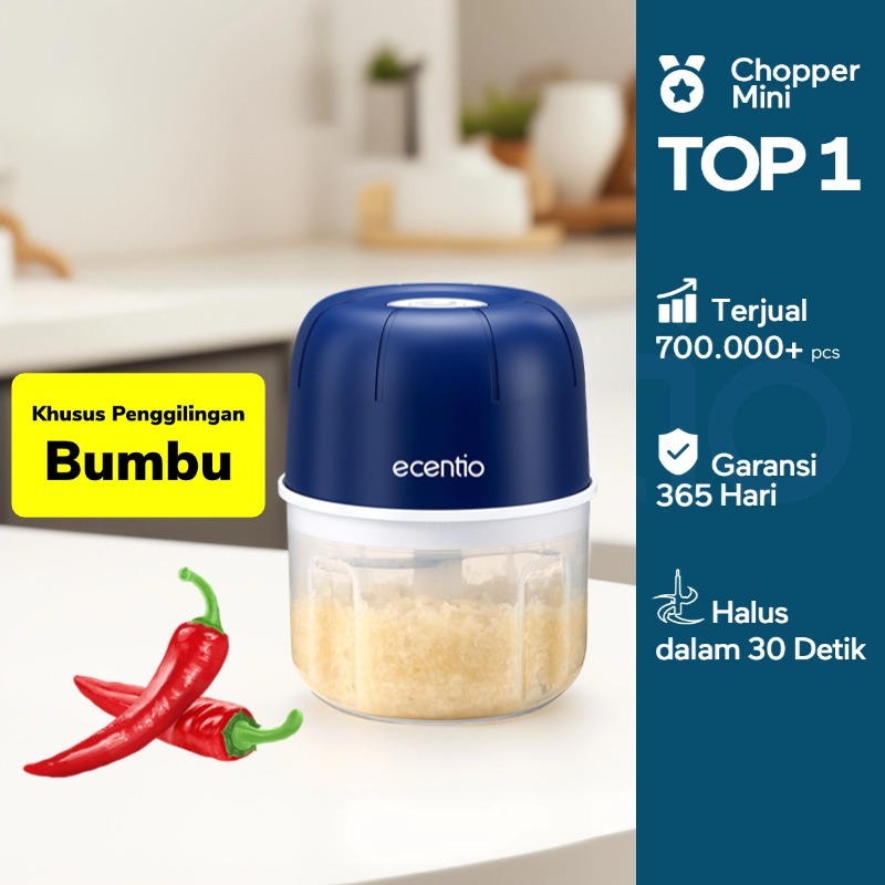 Jual ecentio Mini Chopper 6 pisau 250ml kapsul coper Mixer blender ...