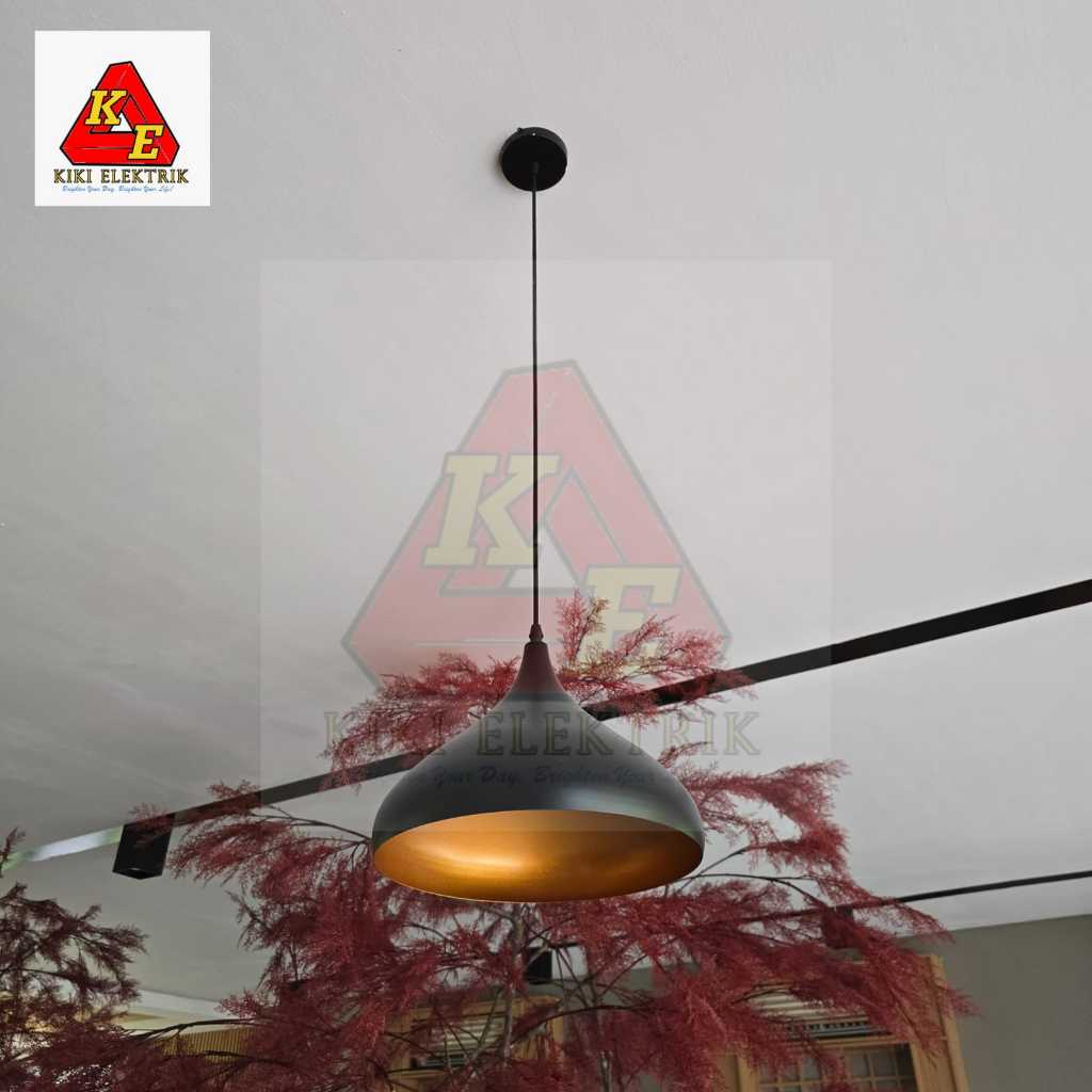 Jual Kap Lampu Gantung Modern Minimalis Model Bawang 31 cm / Black + Gold | Shopee Indonesia
