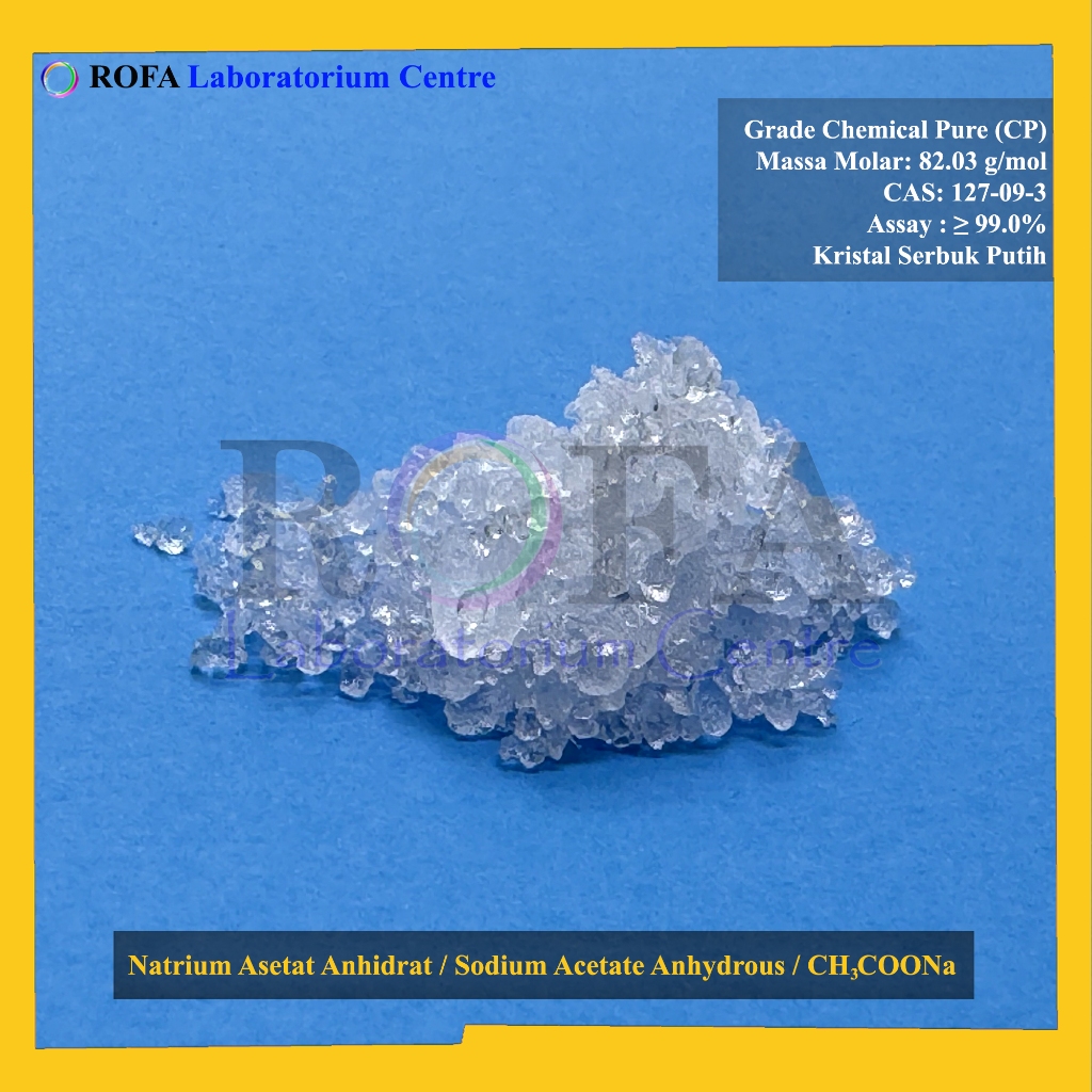 Jual Natrium Asetat Anhidrat / Sodium Acetate Anhydrate / CH3COONa CP ...