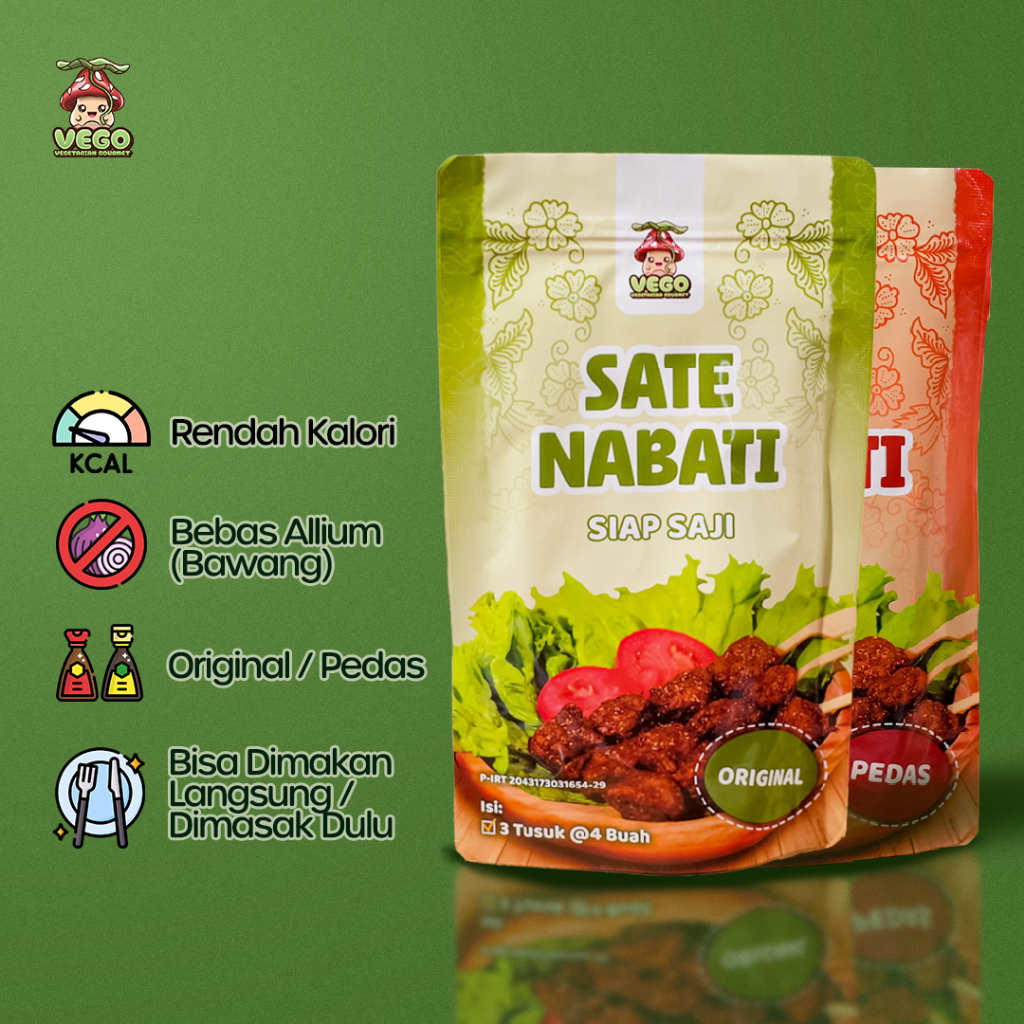 Jual Sate Nabati Vegetarian Original / Pedas // PLANT BASED SATAY ...