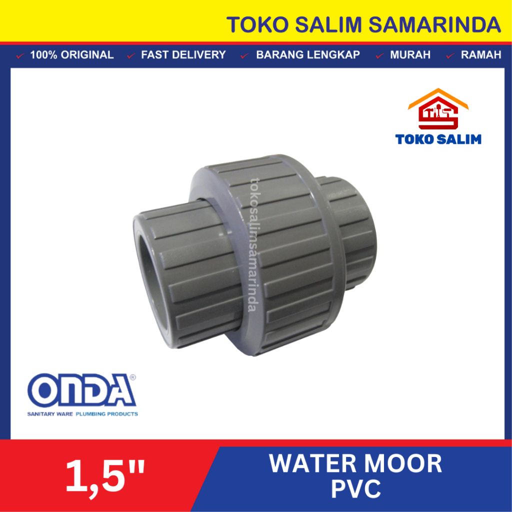 Jual Watermur PVC ONDA 1,5" Polos / Water Moor/ Water Union Socket 1 1/ ...