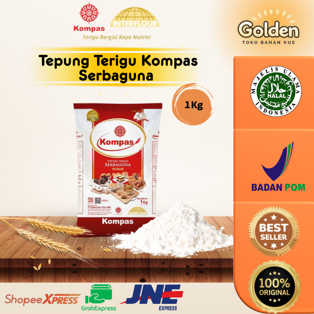 Jual Tepung Terigu Kompas Serbaguna 1 Kg | Shopee Indonesia