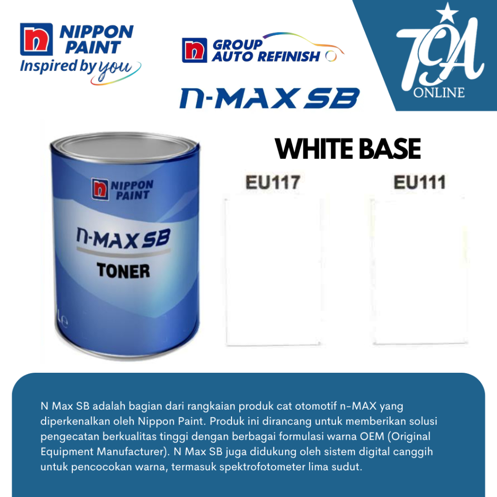 Jual NIPPON PAINT AUTO REFINISH N Max SB PU Basecoat White Base 1 Liter ...