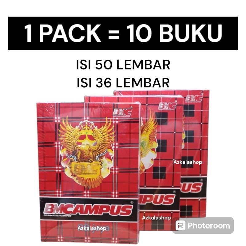 Jual buku tulis BMCampus isi 50 lembar ( 1 pack isi 10 buku) ukuran 17 ...