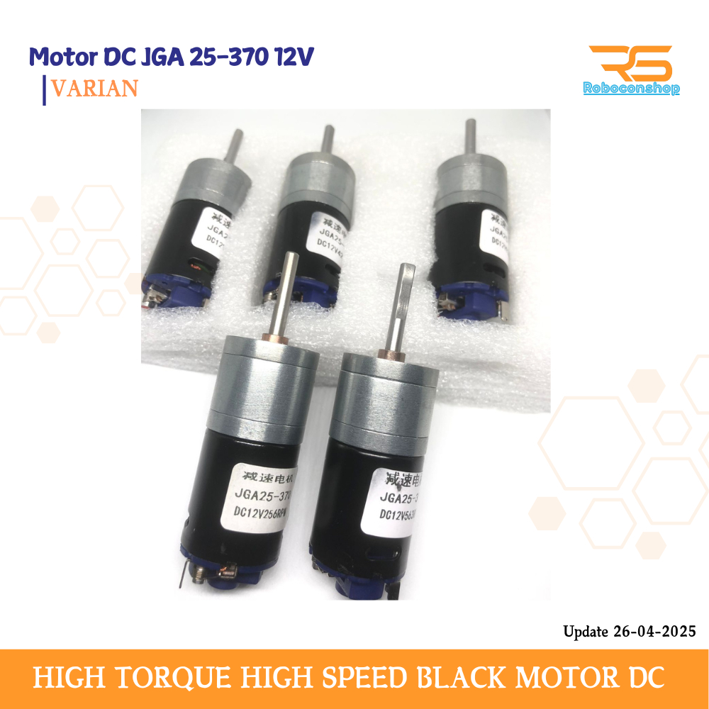 Jual MOTOR DC JGA25 - 370 DC 6V/12V/24V GEARBOX HIGH TORQUE DINAMO HIGH SPEED BLACK MOTOR 370 ...