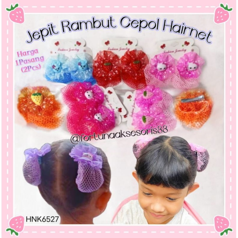 Jual (1PSG) JEPITAN RAMBUT HAIRNET STRAWBERRY HELLO KITTY KELINCI ...