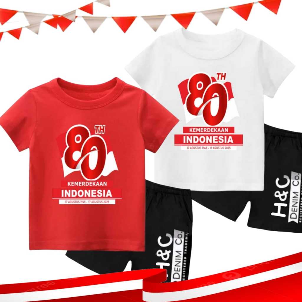 Jual Atasan Dan SET PDK Baju Kaos Setelan Lomba 17 Agustus Merah Putih Anak Laki Dan Perempuan ...