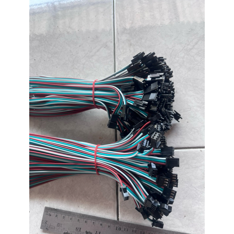 Jual kabel soket led 3 pin konektor 3 pin kabel 3 pin jst 20 cm kabel(sepasang) | Shopee Indonesia