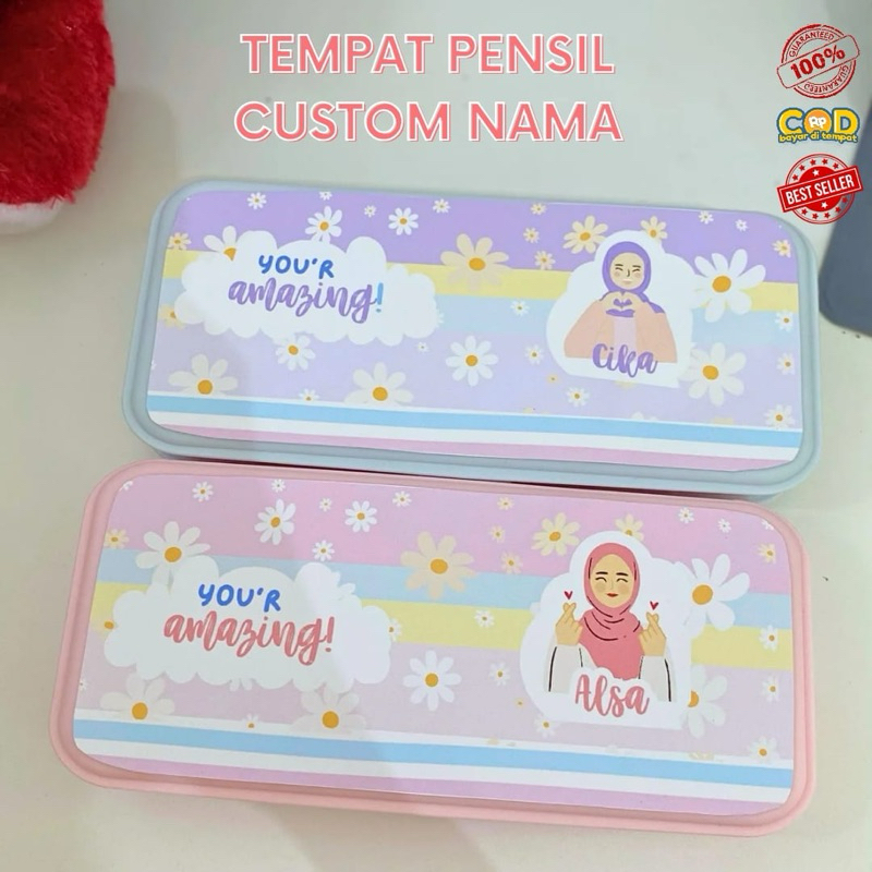 Jual Kotak PENSIL Nama Sendiri Box Pensil Sekolah Bisa Custom Nama dan ...