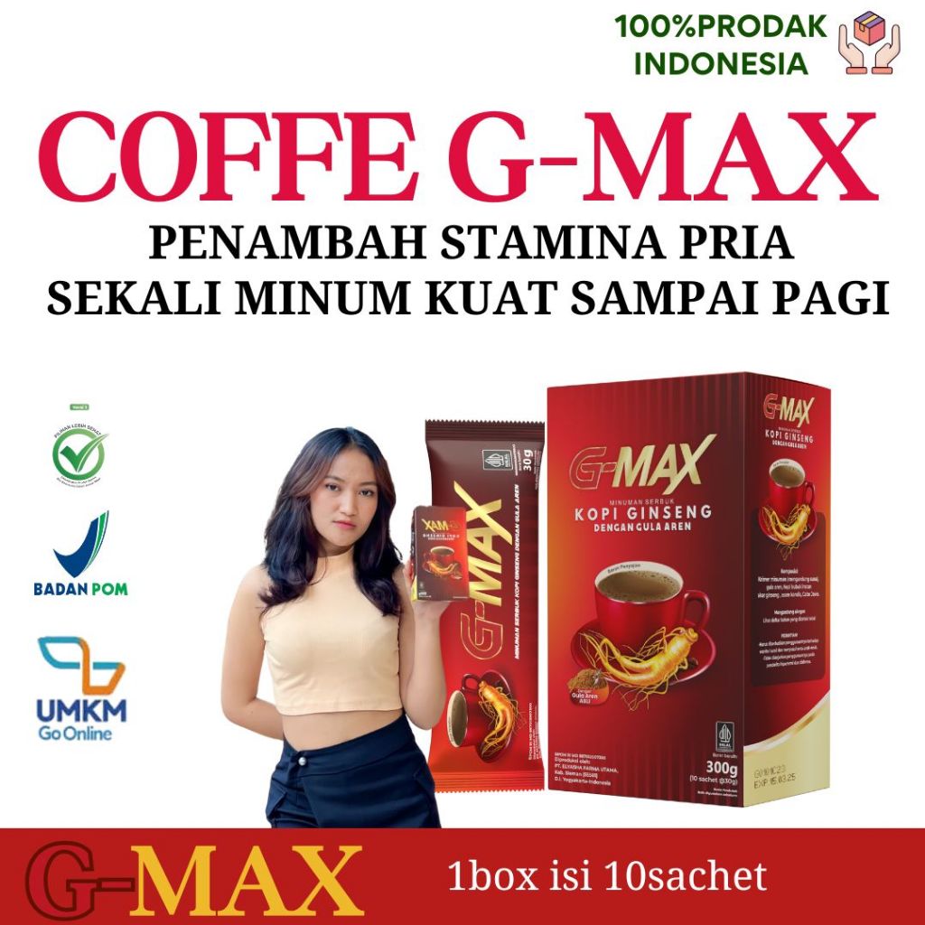 Jual Kopi G-MAX Original - Kopi Ginseng Stamina Pria Dewasa Kuat Dan Tahan Lama Dengan Gingseng ...