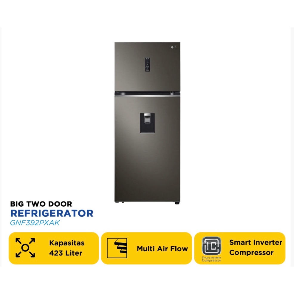 Jual LG KULKAS 2 PINTU BESAR BIG 2 DOOR REFRIGERATOR GNF392PXAK ...