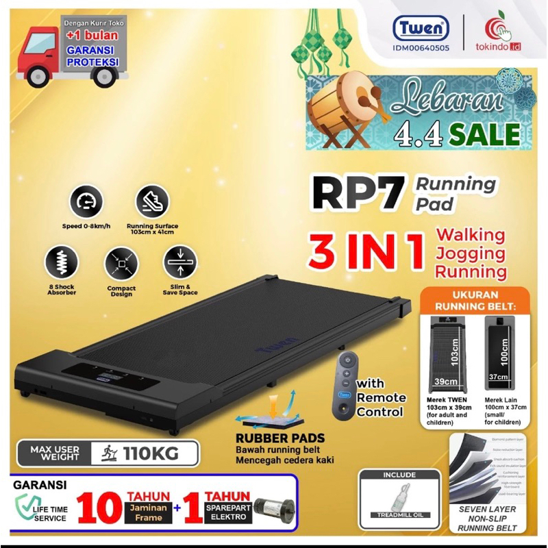 Jual Treadmill Twen RP7 Treadmil Running Pad walking Pad lari alat ...