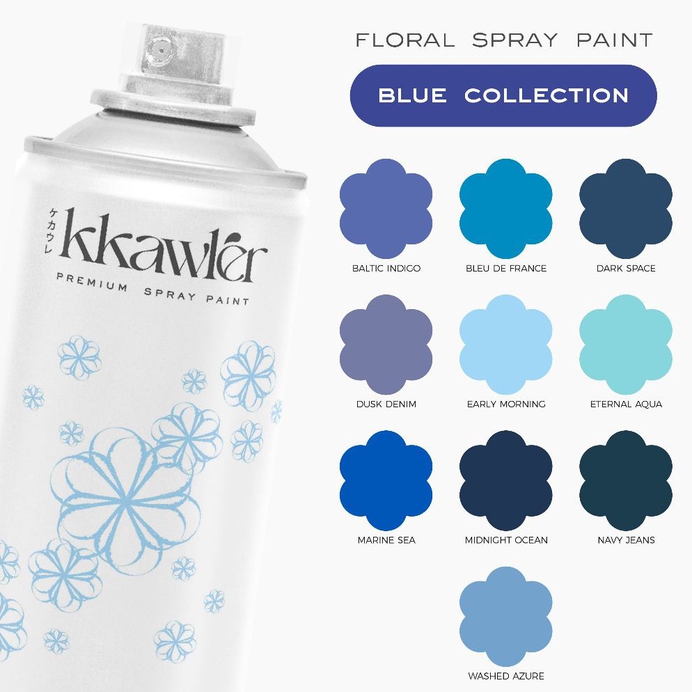 Jual 55MENARIK Premium Floral Spray Paint Pilox Bunga KKAWLER Biru Blue ...