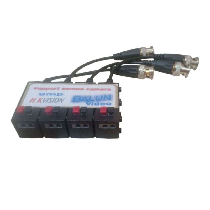 Jual hkvision 4ch video balun passive 600m 600 meter 2mp 3mp 5mp 8mp pasif LAN to bnc utp hd ...